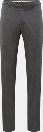 Pantaloni Torino Herren - Wollhose Slim Fit grau meliert