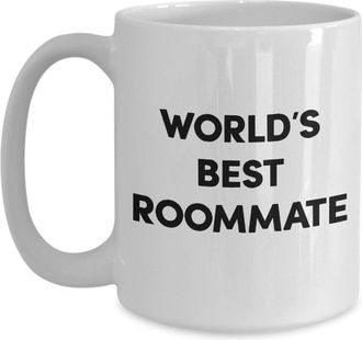 SpreadPassion World s Best Mitbewohner Tasse - Funny Tee Hot Cocoa Kaffeetasse - Neuheit Geburtstag Weihnachten Jahrestag Gag Geschenke Idee 15oz weiß