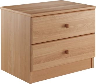 Erst-Holz Niedrige Nachtkonsole Buche Massivholz Nachttisch mit Zwei Schubladen 90.20-K38