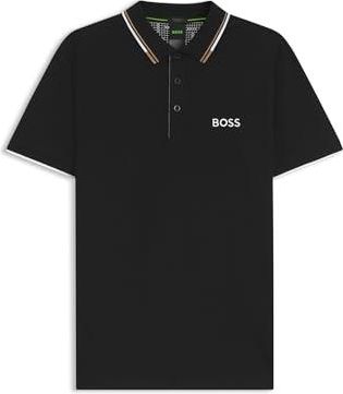 BOSS Hommes Paddy Pro Polo en Coton mélangé avec Logos Contrastants