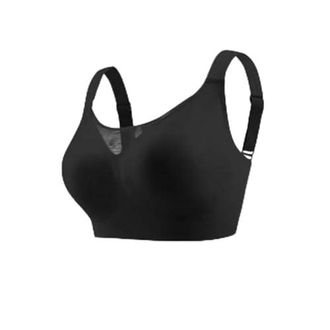 Generic Soutien-gorge, sans couture, levage puissant, d&eacute;collet&eacute; en V, sans armatures, couverture compl&egrave;te, soutien-gorge sans couture &agrave; bretelles larges, Noir