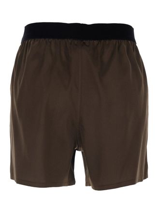 Tom Ford Stretch Silk Shorts - Brown