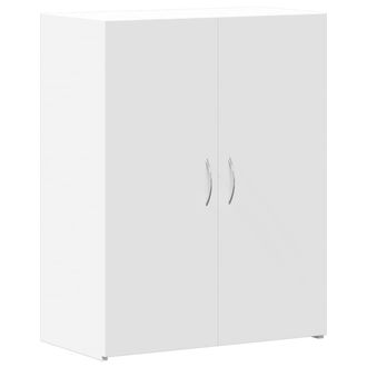 Generic B&uuml;roschrank mit 2 T&uuml;ren und 2 F&auml;chern, Mehrzweckschrank, Aktenschrank f&uuml;r Wohnzimmer, Schlafzimmer, Heimb&uuml;ro, Wei&szlig; 60x32x77,5 cm Holzwerkstoff