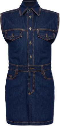 Versace Robe Courte en Denim - Femme - Robes - Bleu - Taille: 42 FR