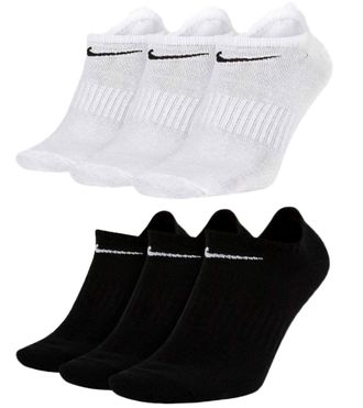 Nike Socken 6 Paar Sneakersocken Füßlinge Socken SX7678 Weiß Grau Schwarz, Farbe:Schwarz/Weiß, Socken Neu:38-42