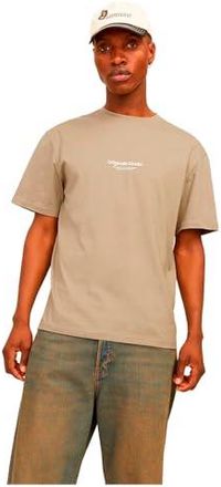 Jack & Jones Jorvesterbro T-Shirt SS Crew Neck Noos, Beige foncé, L Homme