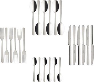 Villeroy & Boch Louis Tafelbesteck 24 Teilig F&uuml;r 6 Personen, Sp&uuml;lmaschinenfest, Rostfrei, Besteck Set, Essbesteck Set, Besteckset, Cutlery Set, Messer, Gabel, L&ouml;ffel,