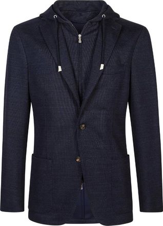 Eleventy Homme, Vestes, Bleu, Taille: XL MP Pettorina Cappuccio Jacket