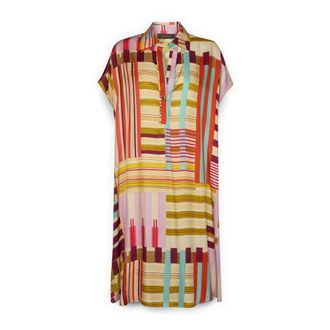 Elena Miro Bedrucktes Satinkleid - - Dresses - Damen - Mehrfarbig - 2XL