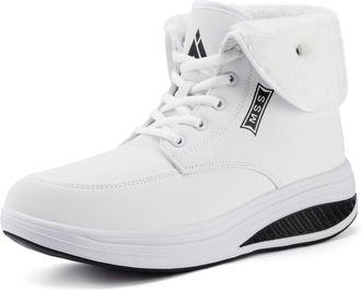 Mishansha Wasserdicht Winterstiefel Damen Warm Schneestiefel rutschfest Winterschuhe, Warme Wei&szlig; 37 EU