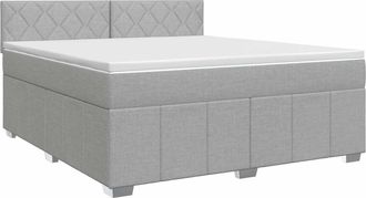 vidaXL Letto Box Spring Con Materasso Grigio Chiaro 140 X 200 Cm Vidaxl