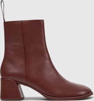 Camper Bottines Kora en cuir lisse avec talon moyen et zip lat&eacute;ral