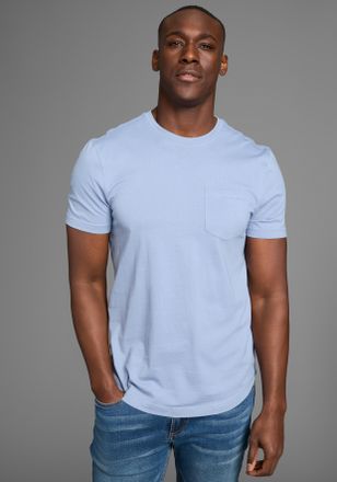 Bruno Banani Longshirt BRUNO BANANI, Herren, Gr. XL (56/58), blau, Jersey, Obermaterial: 100% Baumwolle, unifarben, Basic, slim fit, Rundhals, Shirts Longshirt, mi