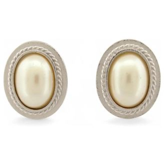 Saint Laurent Ohrringe - VINTAGE YVES SAINT LAURENT PERLEN METALLIC SILBER - Gr. unisize - in Silber - f&uuml;r Damen