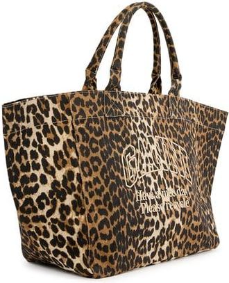 Ganni Sac cabas &agrave; imprim&eacute; l&eacute;opard en coton