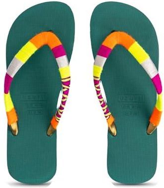 UZURII | Indiana Neon - Forest Green | Tongs pour femme | Sandales confortables et &eacute;l&eacute;gantes faites &agrave; la main | Pour int&eacute;rieur et ext&eacute;rieur 41/42