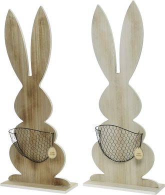 Kaemingk großer frühlingshafter putziger Deko-Hase Osterhase als Silhouette aus Holz mit Eierkorb Preis für 1 Stück