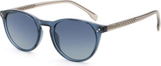 Generic Lunettes De Soleil Rondes Polaris&eacute;es &Agrave; Monture Large For Hommes Et Femmes, Id&eacute;ales For Les F&ecirc;tes, Les Vacances Et Les Photos.(Blue)