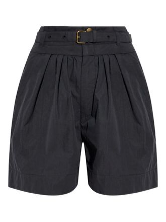 Isabel Marant short ceinturé Danica à design plissé - Noir