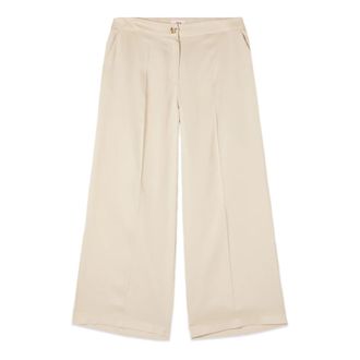 Oltre Cropped Palazzo Hose - - Trousers - Damen - Beige - 3XL