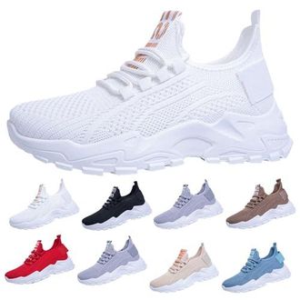 Generic Baskets &eacute;paisses pour femme avec doublure en maille respirante - Confortables - Pour la marche, lathl&eacute;tisme, la gym, le tennis - Antid&eacute;rapantes et l&eacute;g