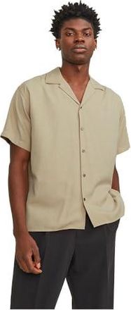 Jack & Jones Jprccaaron Tencel Resort T-Shirt S/S Sn Chemise, Fields of Rye/Fit: Relax Fit, L Homme