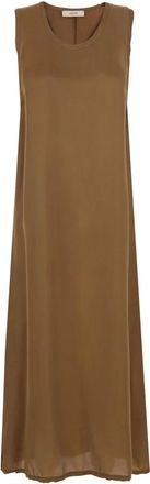 Jucca Femme, Robes, Brun, Taille: 42 FR Robe Longue Sans Manches en Viscose