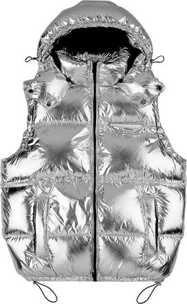 Purple gilet matelassé Wordmark - Argent