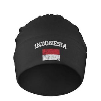 Generic Homme Femme Bonnet dhiver Drapeau Indon&eacute;sien Amusant Bonnets Tricot&eacute; Classique Bonnet &Agrave; Revers Mode Bonnets De Ski pour Course Quotidien Patinage