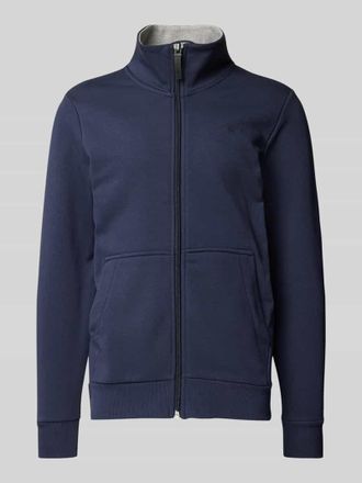 Tom Tailor Regular Fit Sweatjacke mit Stehkragen und gummiertem Logo-Print