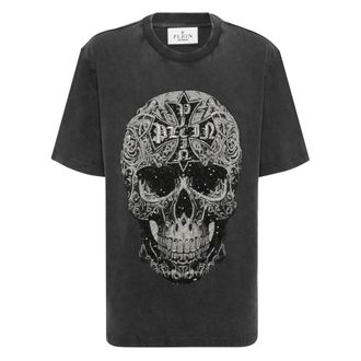 Philipp Plein T-Shirt Rundhals SS Skull - - Tops - Herren - Schwarzk - 2XL
