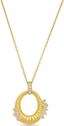 Luxenter Halskette aus brillantem Metall und Zirkonia-Legierung, gefertigt in 18-karat-Gelbgold - Mame