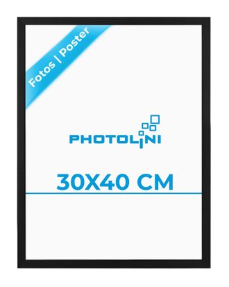Photolini Bilderrahmen 30x40 Schwarz Holz MDF, Bilderrahmen 40x30 cm bruchsicherem Acrylglas, Rahmen 30x40 schwarz Aufh&auml;ngen, Picture Frame mit extra Zubeh&ouml;r - 