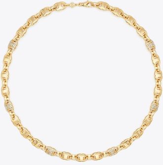 Tory Burch Damen Gemini Link Pav&eacute; Necklace