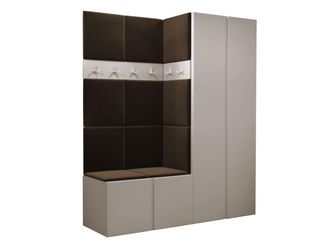 Mirjan24 Garderoben-Set Monati III, 2X Schuhschrank + Kleiderhakenbrett + Kleiderschrank Gepolstertes Paneel/Wandpaneel Kleiderhaken Flurgarderobe Wandgarderob