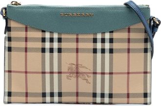 Burberry 2000-2017 Peyton Umhängetasche aus Canvas mit Haymarket Check - Braun