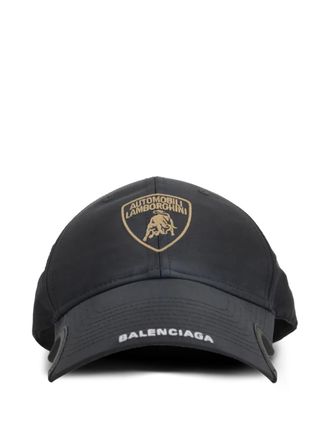 Balenciaga x Automobili Lamborghini casquette &agrave; logo brod&eacute; - Noir