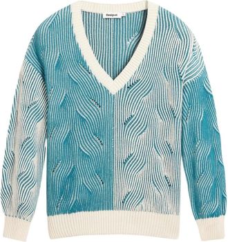 Desigual Femme, Pulls, Multicolore, Taille: 36 FR Jers_Bristol Knit Sweater
