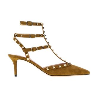 Valentino Garavani Femme, Chaussures, Brun, Taille: 36 1/2 EU Escarpin &agrave; bride de cheville Rockstud