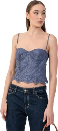 Kocca Femme, Tops, Bleu, Taille: 36 FR Lace Strapped Corset Top