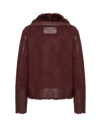 Patrizia Pepe Fluffy Plush Biker Jacket - Brown