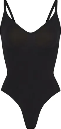032c Seamless Thong Bodysuit - Black