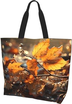 Generic Feuilles DAutomne Sac Cabas Pliable Sacs D&eacute;contract&eacute; Sac Fourre-Tout Pour Quotidienne Shopping Gym