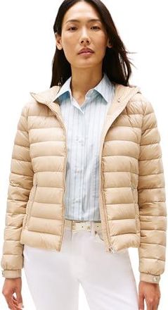 Tommy Hilfiger Veste Matelass&eacute;e Femme Down Hooded Jacket avec Fermeture &Eacute;clair, Beige (Beige), M