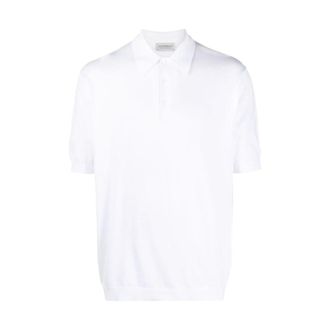 John Smedley Homme, Tops, Blanc, Taille: S Polo &agrave; Bords C&ocirc;tes