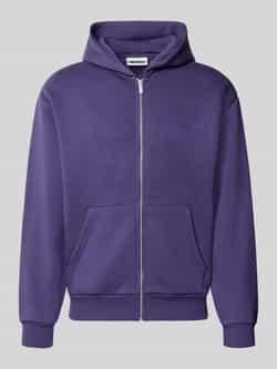 Review Relaxed Fit Sweatjacke aus Baumwoll-Mix mit Label-Detail