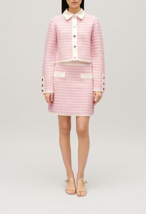 Claudie Pierlot Jupe courte en maille bicolore