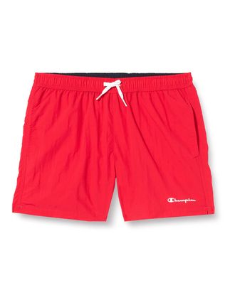 Champion Legacy Beachshorts AC Small Logo Badeshorts f&uuml;r Herren, Intensives Rot, Small