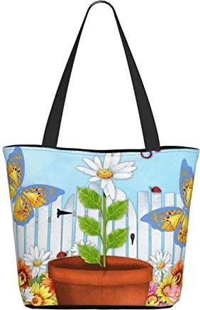 AOOEDM Sac &agrave; provisions pour femme papillon fleurs 33 x 27,9 x 17,8 cm. Le cadeau parfait pour la Saint-Valentin. Cest de la Saint-Valentin pour maman, fille