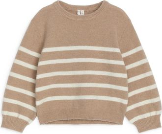 Arket Strickpullover Mit Intarsien -Weiß